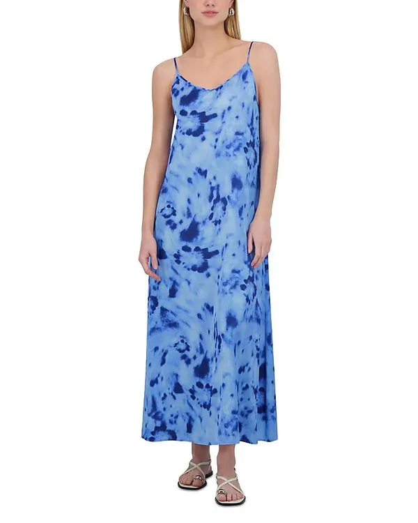 POINT Satin Slip Dress - Blue Tye Dye