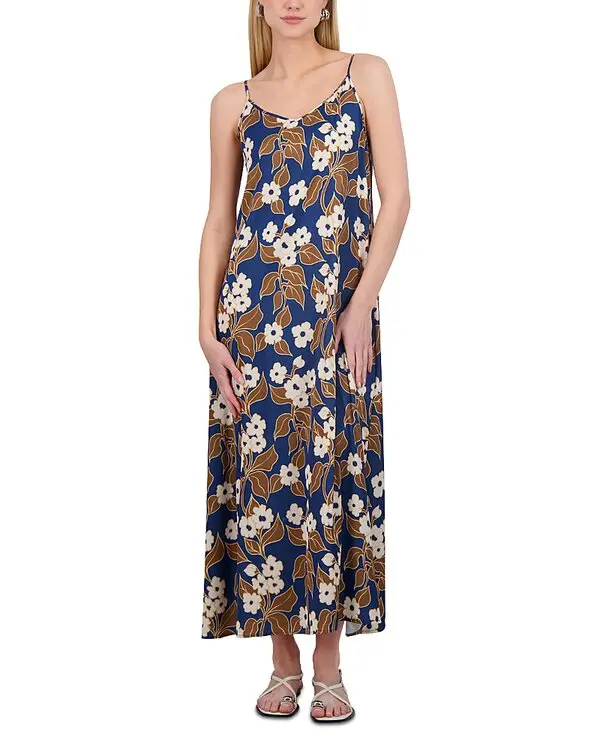 POINT Satin Slip Dress - Tropical Floral