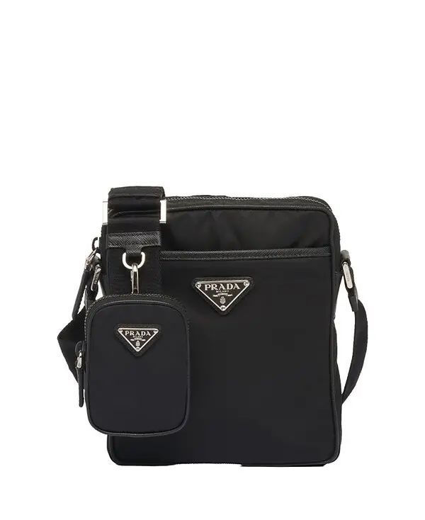 Prada Re-nylon And Saffiano Shoulder Bag - Black