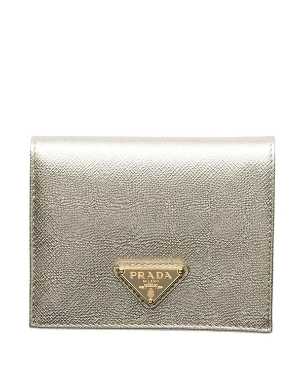 Prada Small Saffiano Leather Wallet - Gold/silver