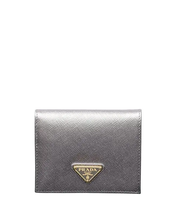 Prada Small Saffiano Leather Wallet - Silver
