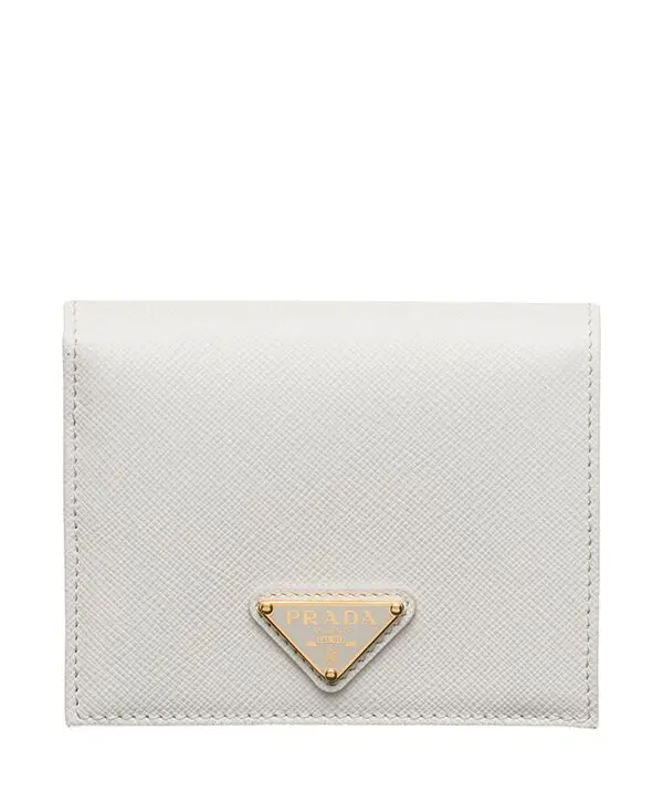 Prada Small Saffiano Leather Wallet - White