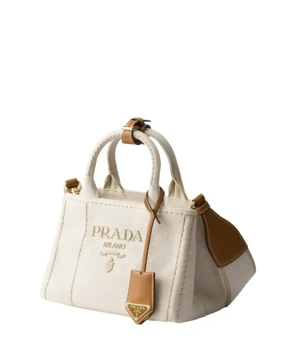 Prada Jardiniere Mini Linen Blend Bag
