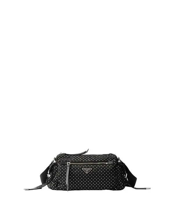 Prada Re-nylon Shoulder Bag With Studs