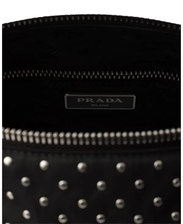 Prada Re-nylon Shoulder Bag With Studs