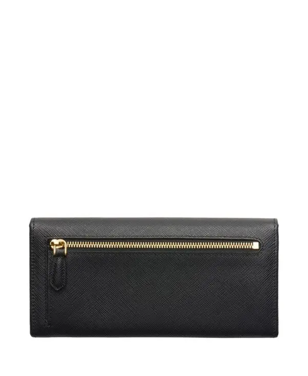 Prada Large Saffiano Leather Wallet - Black