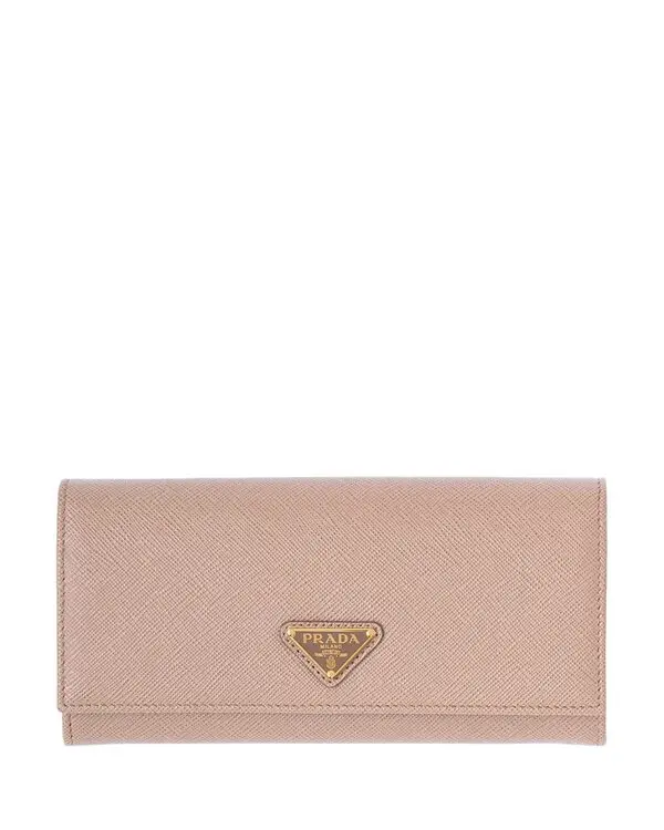 Prada Large Saffiano Leather Wallet - Powder