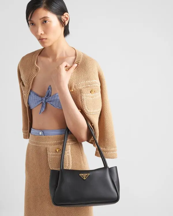 Prada Darling Medium Leather Shoulder Bag - Black