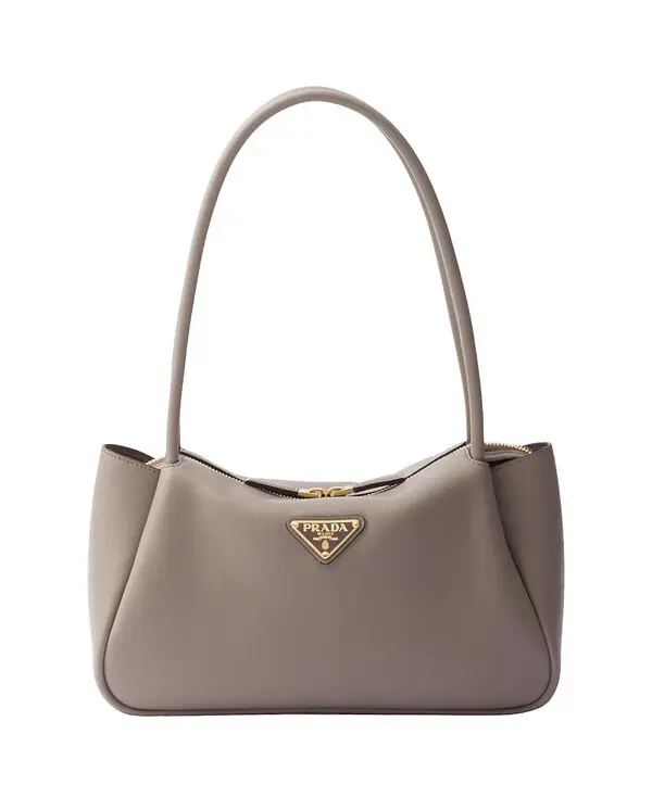 Prada Darling Medium Leather Shoulder Bag - Grey