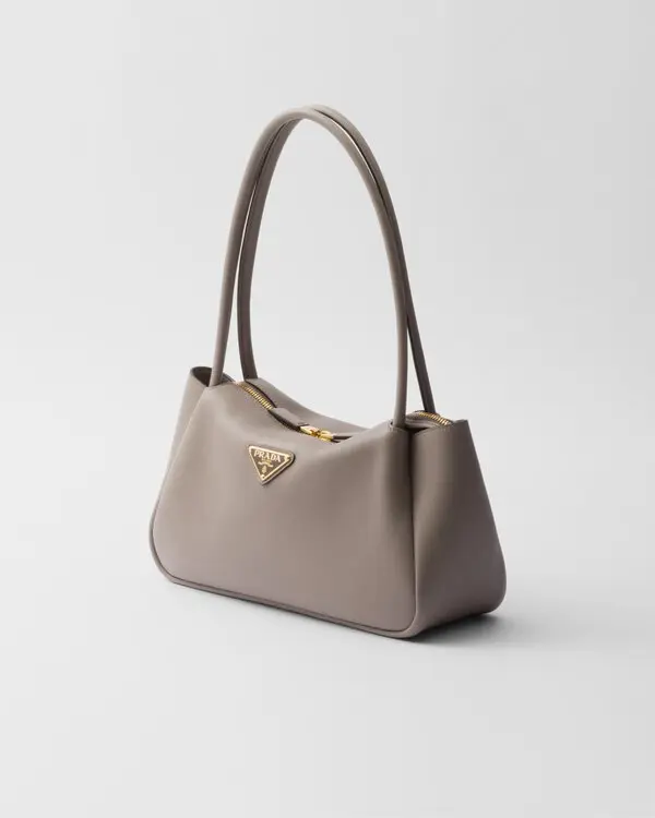 Prada Darling Medium Leather Shoulder Bag - Grey