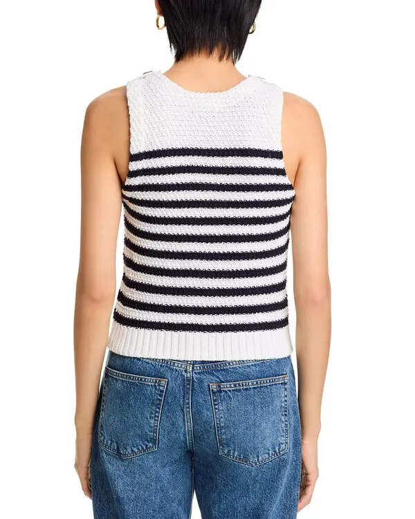 Aqua Crewneck Striped Sweater Vest