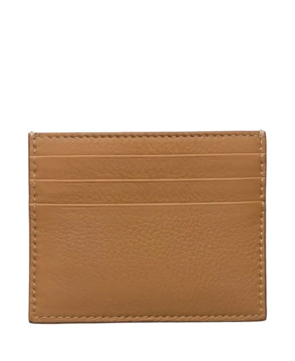 Prada Leather Card Holder - Brown