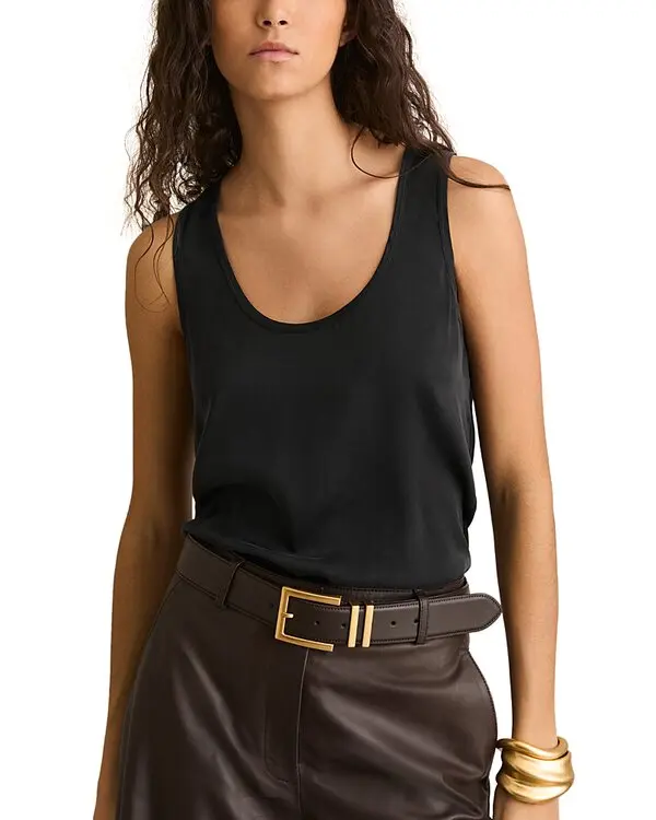 REISS Ruby Silk Blend Cami - Black