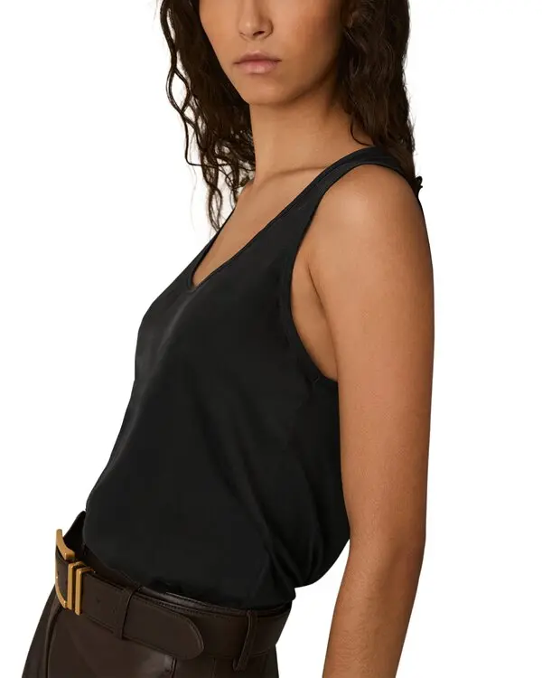 REISS Ruby Silk Blend Cami - Black