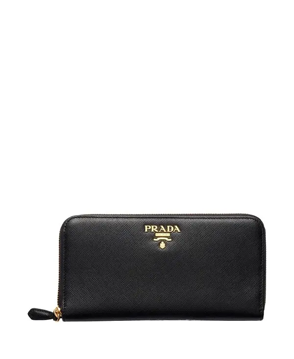 Prada Large Saffiano Leather Wallet - Black