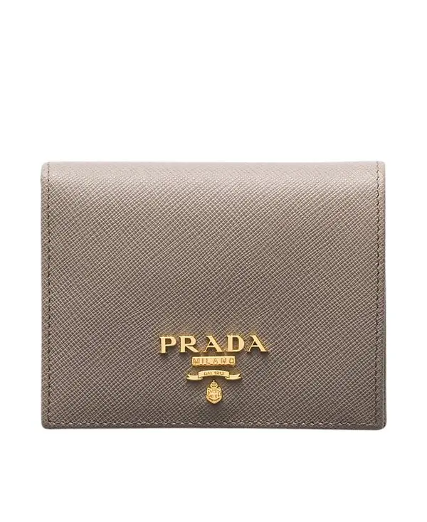 Prada Small Saffiano Leather Wallet - Grey