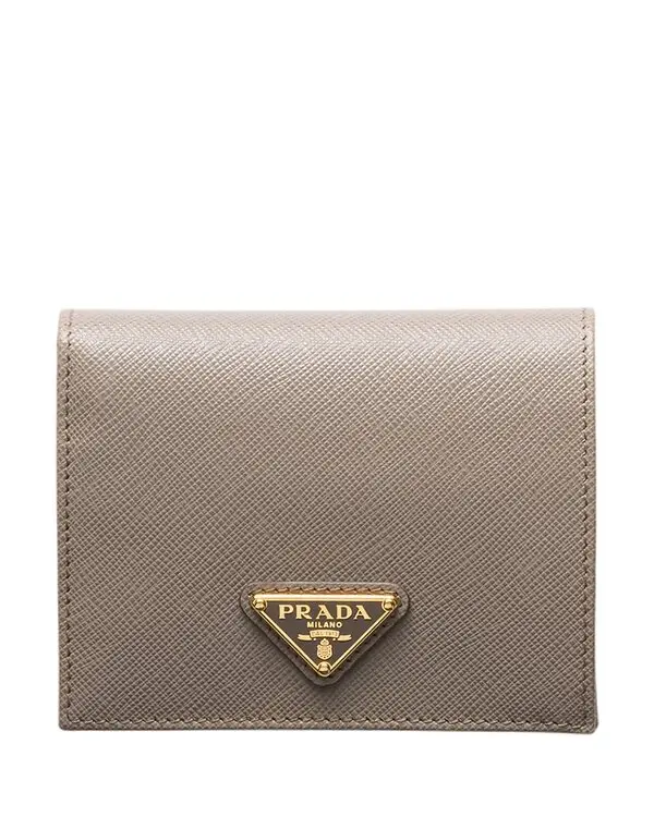 Prada Small Saffiano Leather Wallet - Grey