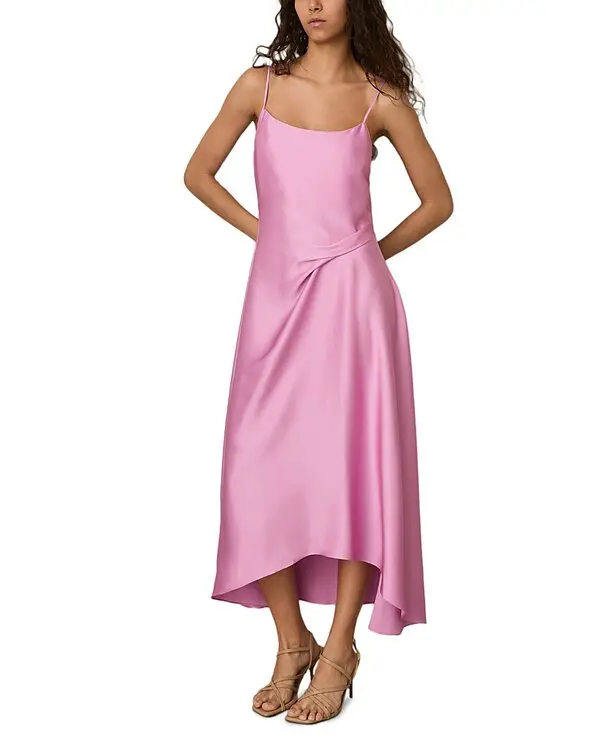 REISS Zoey Drape Slip Dress - Pink