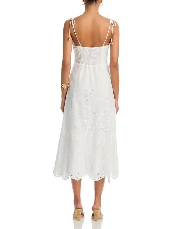 Aqua Eyelet Sweetheart Midi Dress