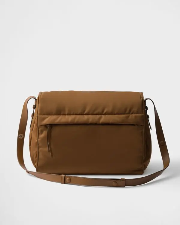 Prada Traveller Large Padded Re-nylon Shoulder Bag - Brown