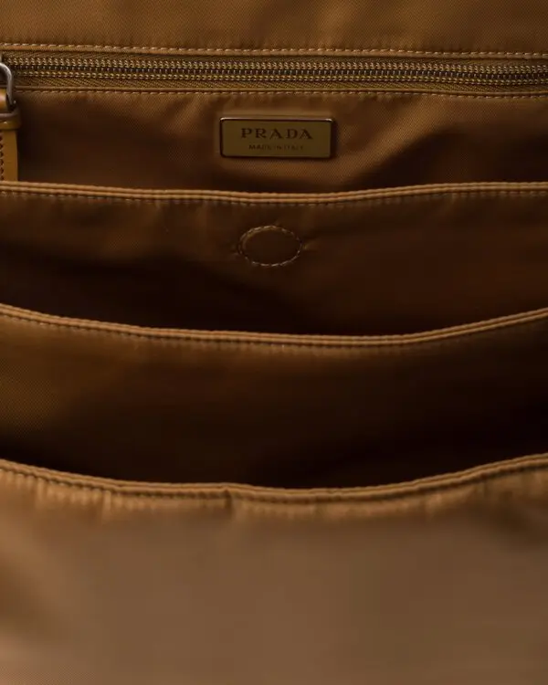 Prada Traveller Large Padded Re-nylon Shoulder Bag - Brown