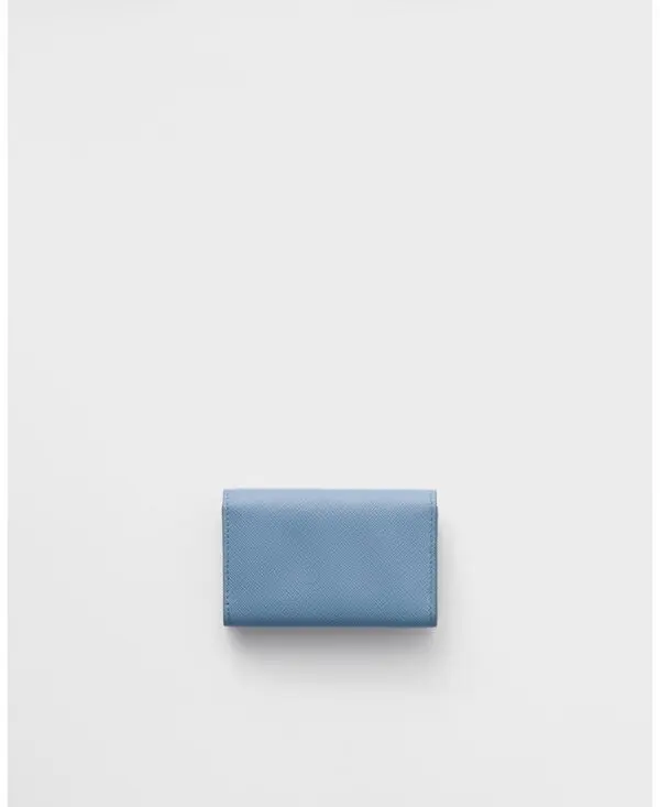 Prada Saffiano Leather Card Holder - Light Blue
