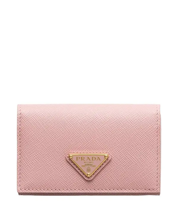 Prada Saffiano Leather Card Holder - Pink