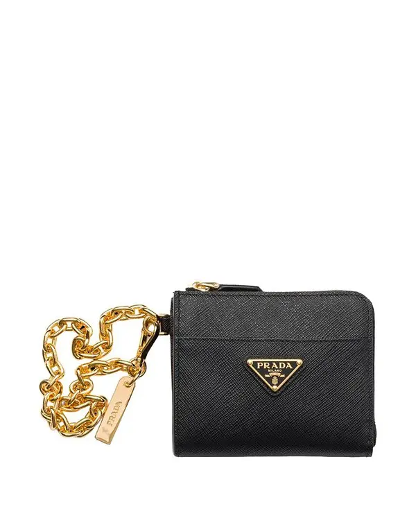 Prada Small Saffiano Leather Zipper Wallet - Black