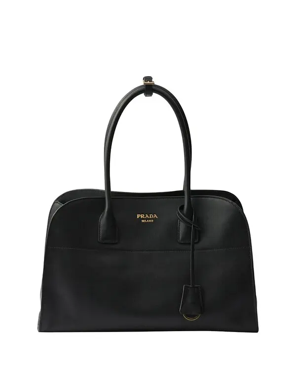 Prada Large Leather Tote - Black