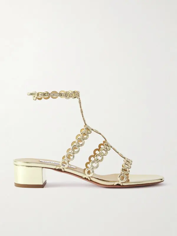 AQUAZZURA Infinity Mirrored-leather Sandals