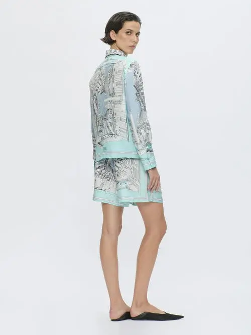CALLAS MILANO Cameron Rome Scarf Shirt - Blue