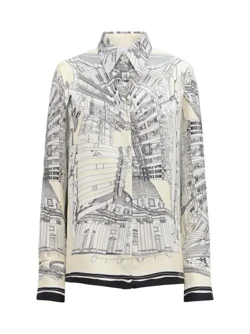 CALLAS MILANO Cameron Rome Scarf Shirt - White