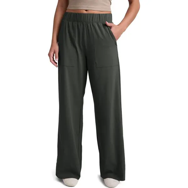 Beyond Yoga Wide-leg Utility Trousers - Slate Green