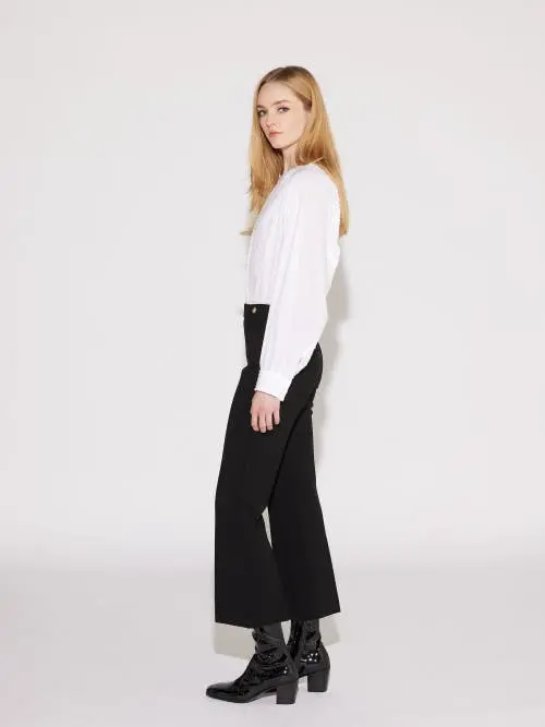 CALLAS MILANO High-rise Crepe Stretch Cropped Flare Trousers - Black