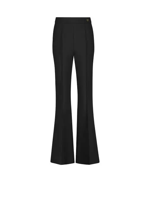 CALLAS MILANO High-rise Crepe Stretch Cropped Flare Trousers - Black
