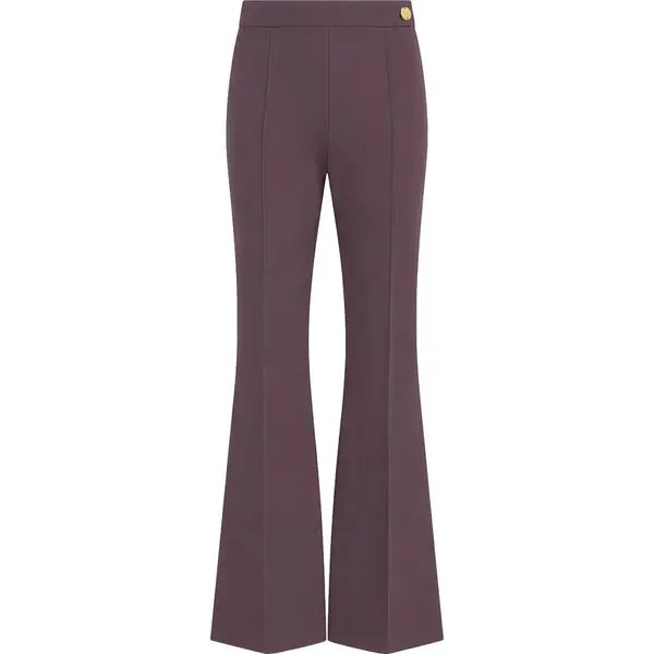 CALLAS MILANO High-rise Crepe Stretch Cropped Flare Trousers - Dark Brown