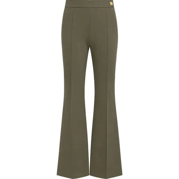 CALLAS MILANO High-rise Crepe Stretch Cropped Flare Trousers - Olive