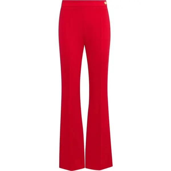 CALLAS MILANO High-rise Crepe Stretch Cropped Flare Trousers - Red