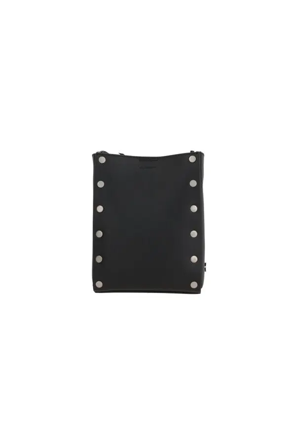 JIL SANDER Leather Crossbody Bag With Rivet Detail - Black