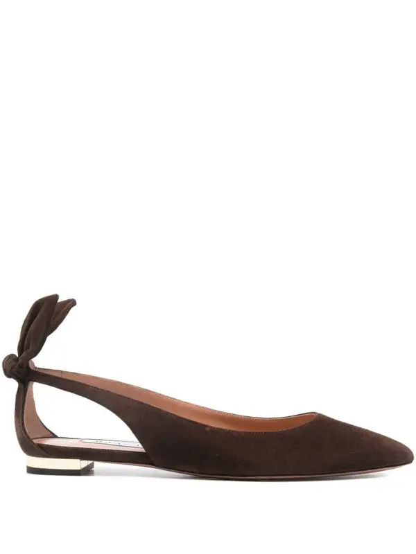 AQUAZZURA Pointed Toe Flat Shoes - Brown