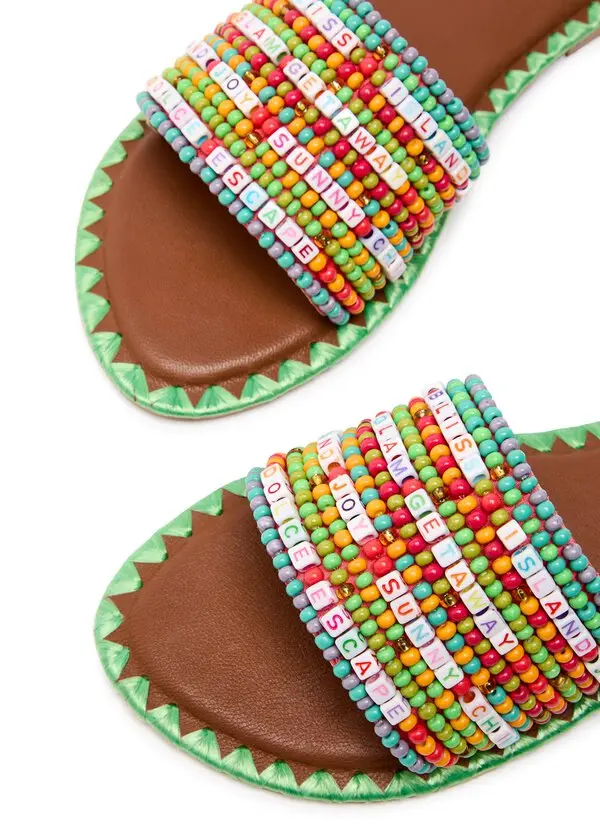 DE SIENA Resort Beaded Leather Slides