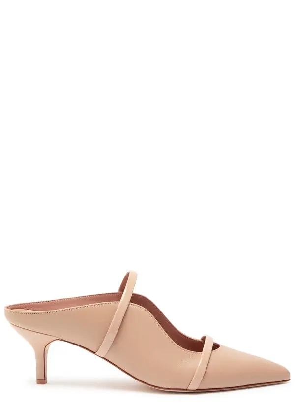 MALONE SOULIERS Maureen 45 Leather Mules - Nude