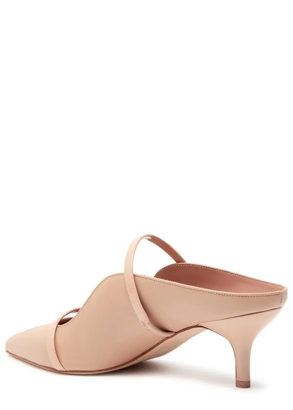MALONE SOULIERS Maureen 45 Leather Mules - Nude