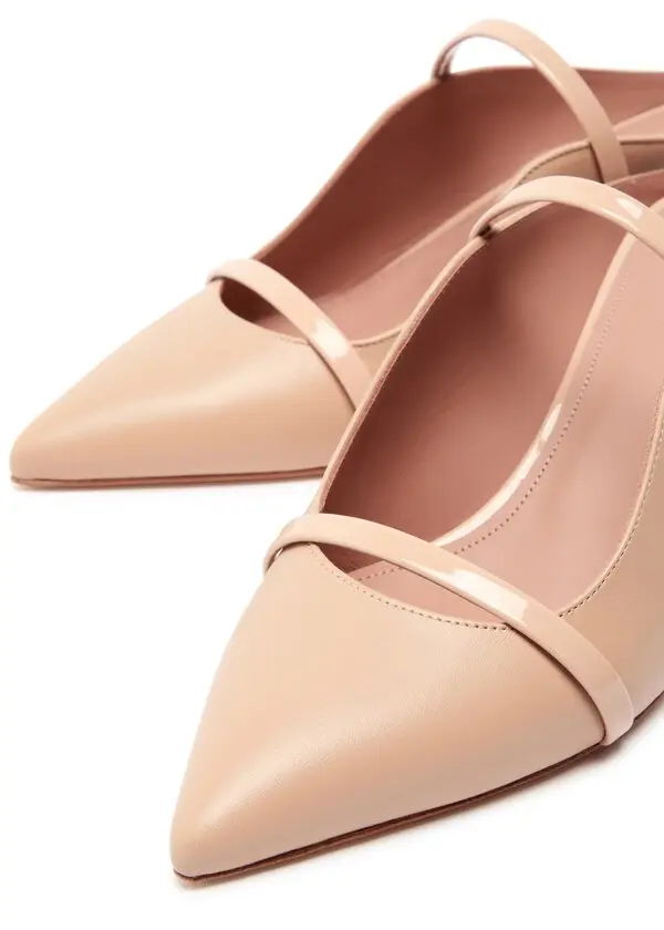 MALONE SOULIERS Maureen 45 Leather Mules - Nude