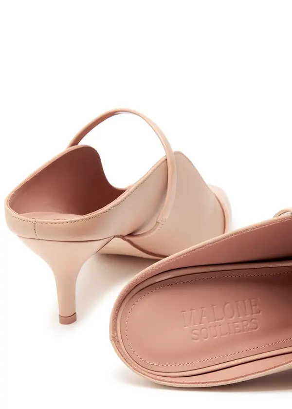 MALONE SOULIERS Maureen 45 Leather Mules - Nude