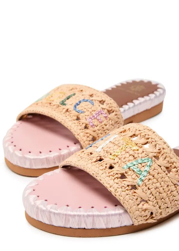DE SIENA Crochet Design Leather Sliders