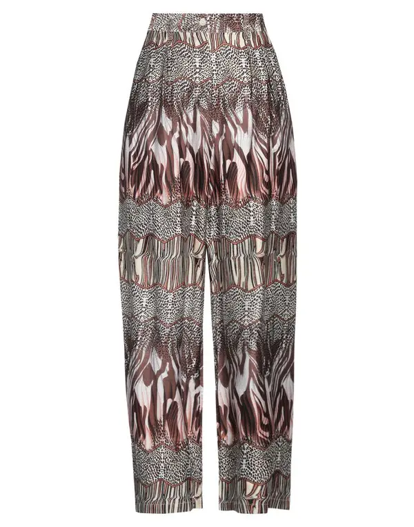 CONNOR & BLAKE Wide Leg Viscose Pants - Brown