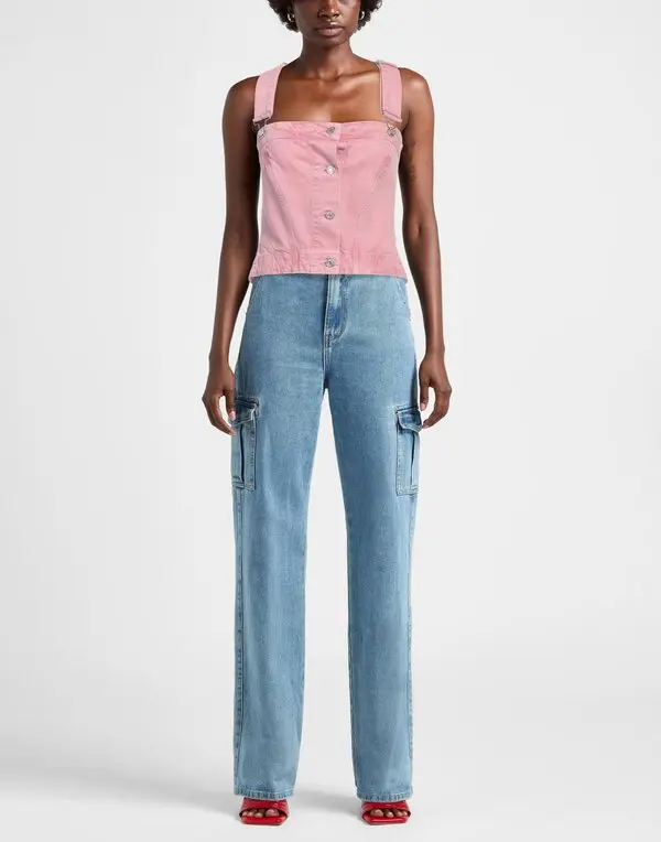 Moschino Cotton Top With Corset Detail - Pink
