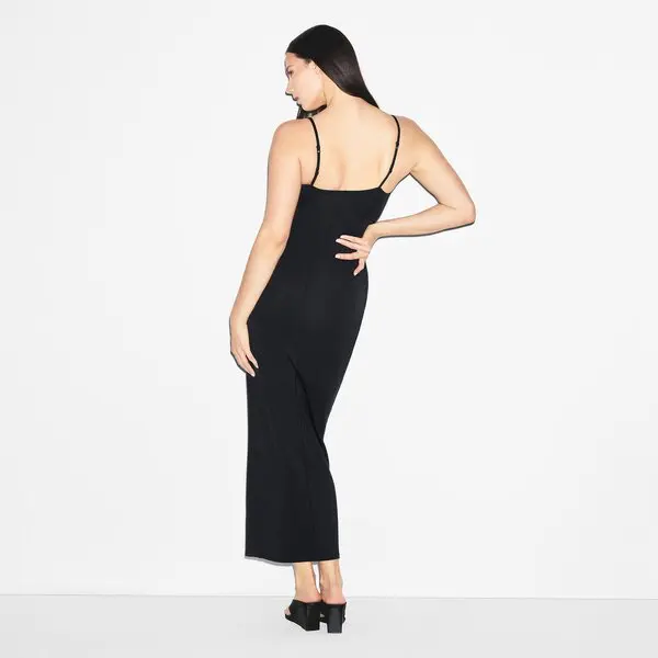 SKIMS Scoop Neck Long Dress - Obsidian