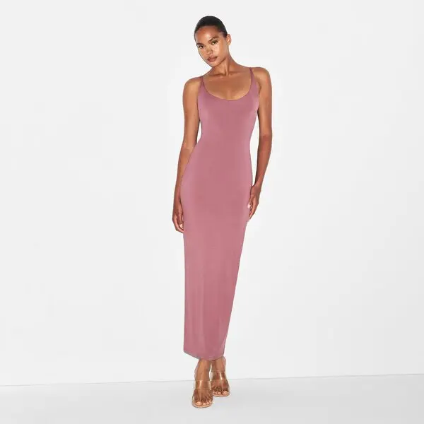 SKIMS Smooth Layers Scoop Neck Long Dress - Redwood
